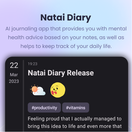 AI Enhanced Journaling App | Natai Diary